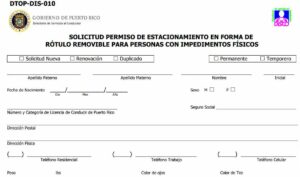 Formulario DTOP-DIS-776 - Cesco Citas Puerto Rico