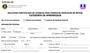 Formulario DTOP-DIS-256 - Cesco Citas Puerto Rico