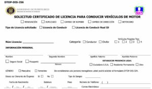 Formulario DTOP-DIS-260 - Cesco Citas Puerto Rico