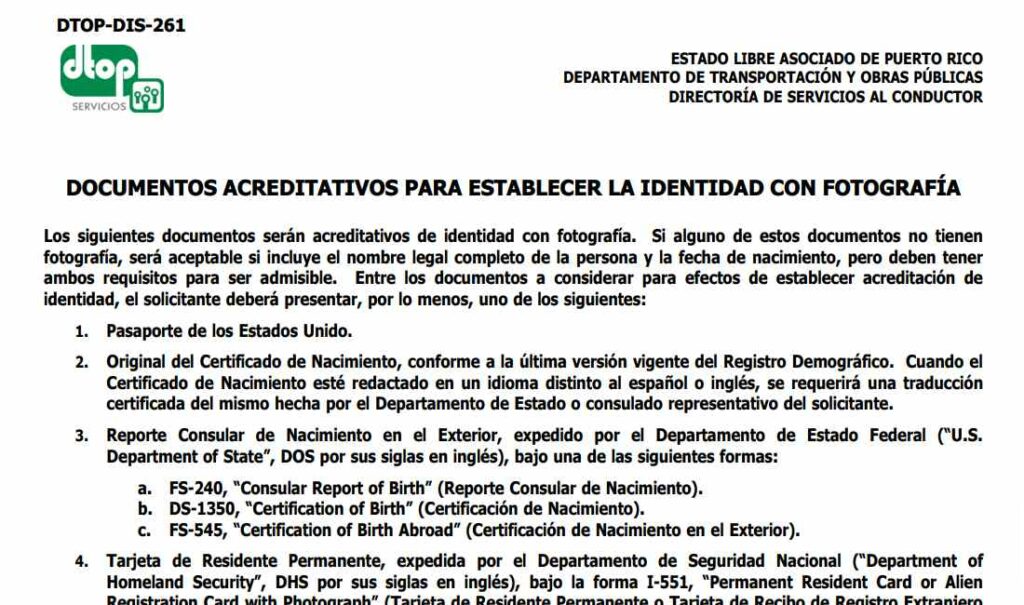 Formulario DTOP-DIS-256 - Cesco Citas Puerto Rico