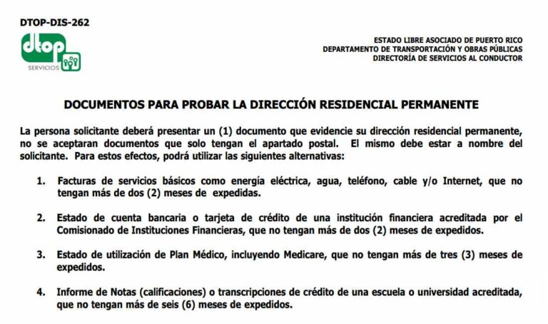 Formulario DTOP-DIS-256 - Cesco Citas Puerto Rico