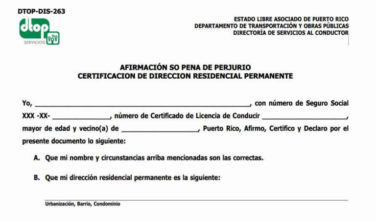 Formulario DTOP-DIS-770 - Cesco Citas Puerto Rico