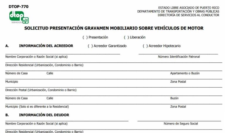 Formulario DTOP-DIS-375 - Cesco Citas Puerto Rico